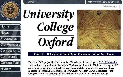 Univ's decade of web news - University College Oxford (Univ)