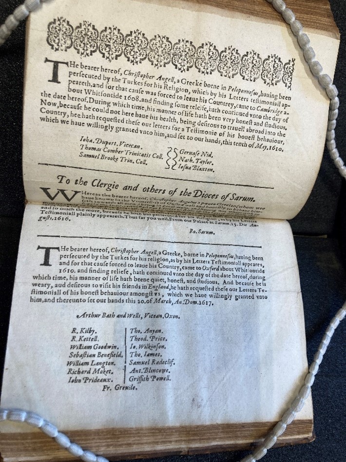 An early modern character reference - University College Oxford (Univ)